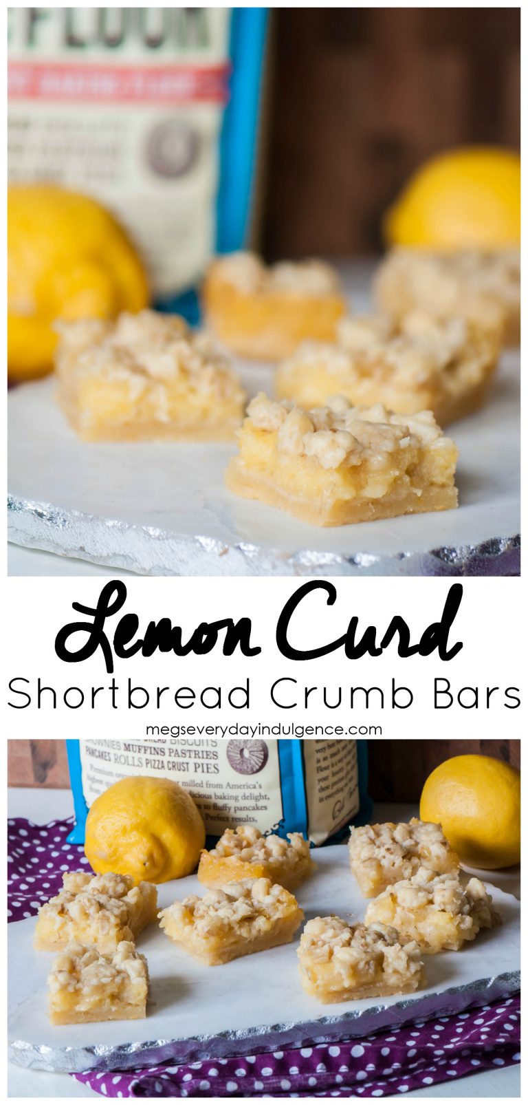 Lemon Curd Shortbread Crumb Bars - Meg's Everyday Indulgence