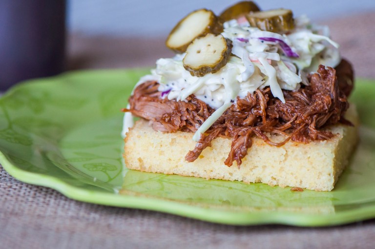 BBQ Pork Cornbread Stacks - Meg's Everyday Indulgence