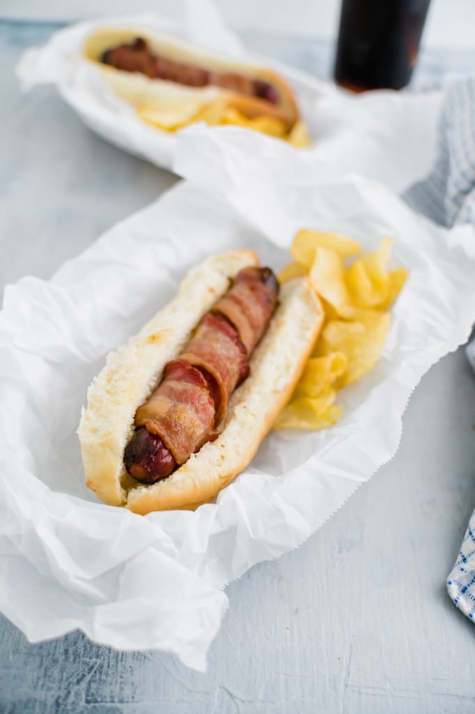 Bacon Wrapped Air Fryer Hot Dogs - Meg's Everyday Indulgence
